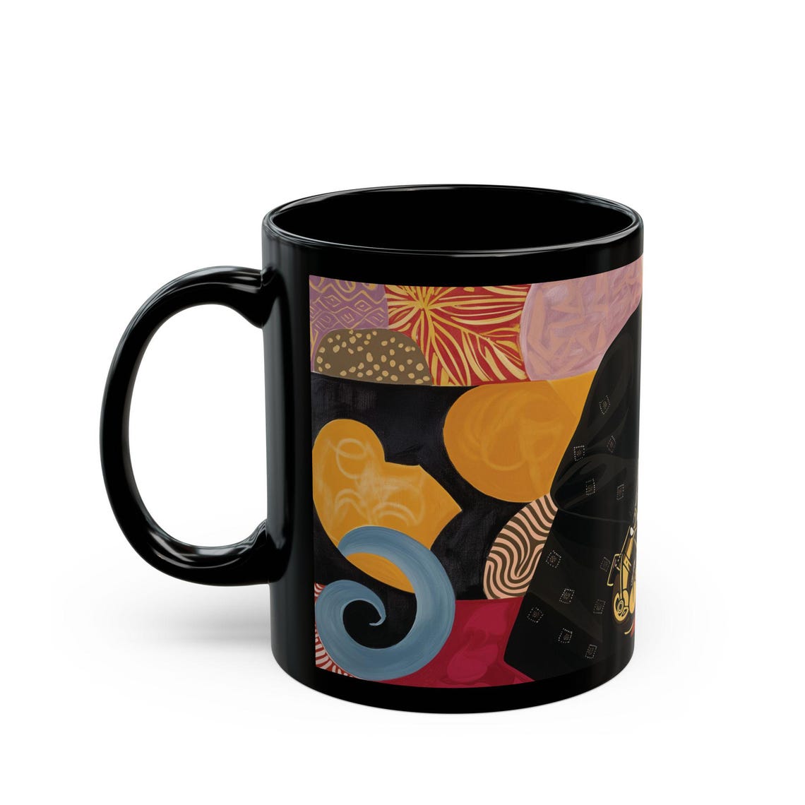 CUSTOM Man Playing Jazz Sax Mug, Abstract Art Black Man Music Cup ...