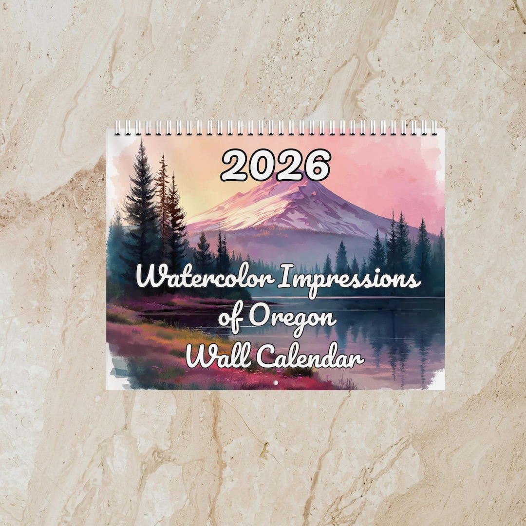 2026 Oregon Wall Calendar, Watercolor Impressionistic Landscapes ...