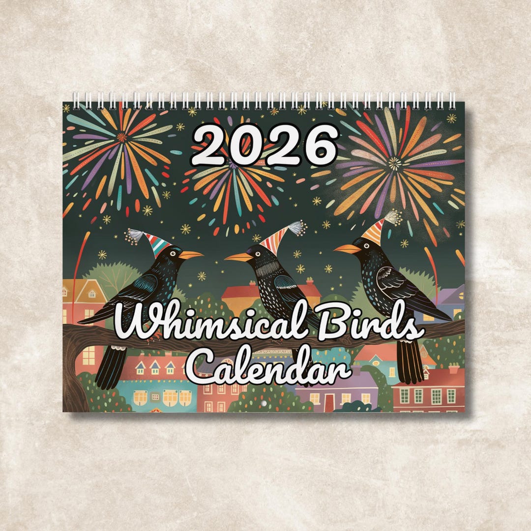 2026 Funny Birds Wall Calendar, Cute Bird Graphics, Yearly Planner ...