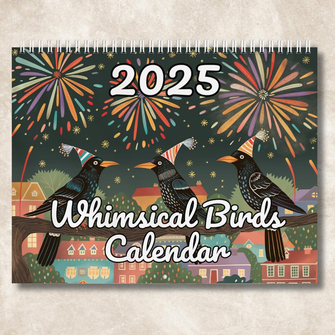 2025 Funny Birds Wall Calendar, Cute Bird Graphics, Yearly Planner ...