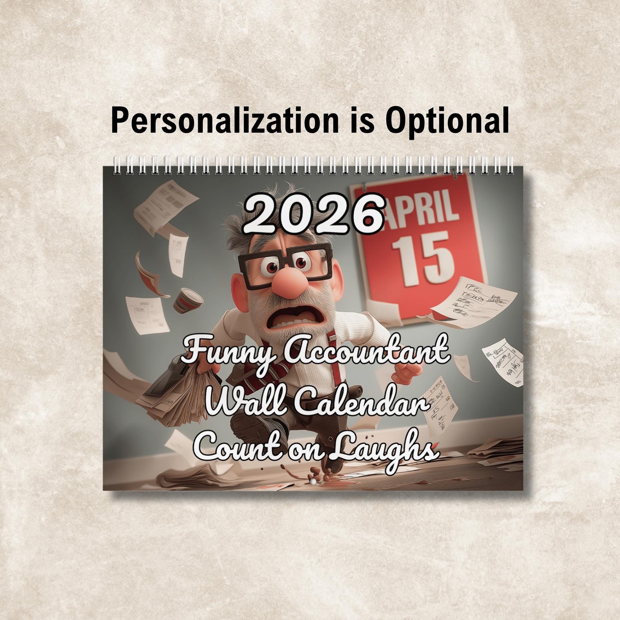 CUSTOM 2026 Funny Accountant Wall Calendar, CPA Analyst Yearly Planner ...