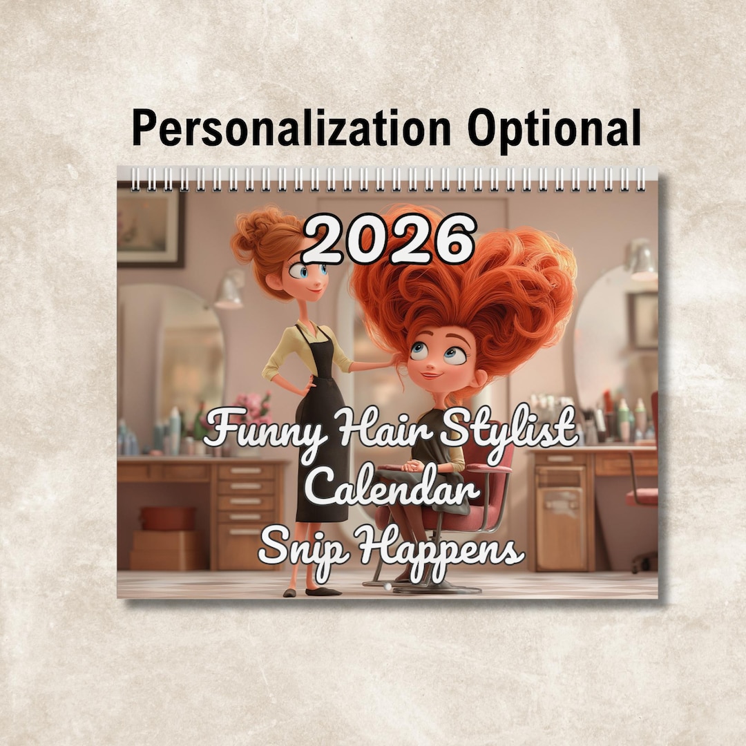 2026 Funny Hair Stylist Wall Calendar, Salon Yearly Planner, Beauty ...