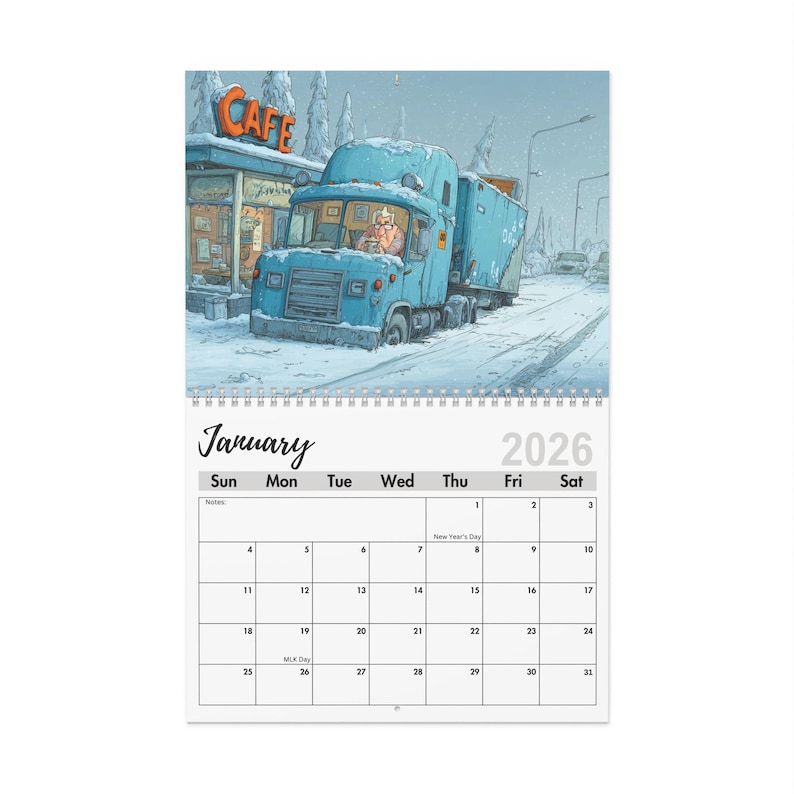 2026 Funny Truck Driver Wall Calendar, Truckers Yearly Planner ...