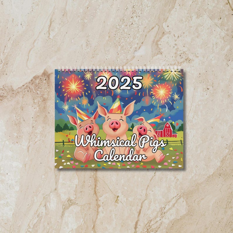 2026 Funny Pigs Wall Calendar, Cartoon Pigs Wall Art, Yearly Planner ...