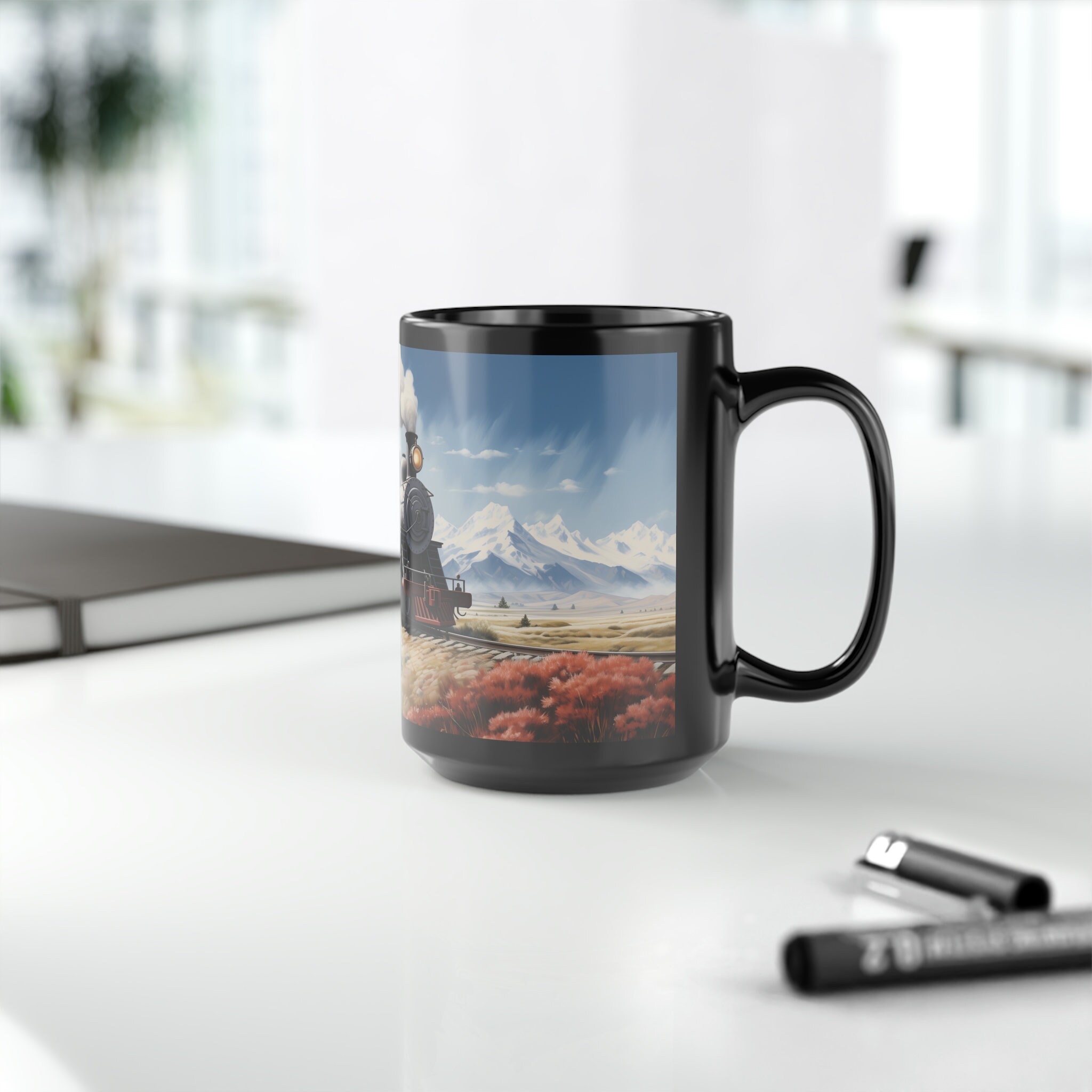 Steam Engine Mug, Train Gift for Men, Vintage Train Cup, Train Coffee ...