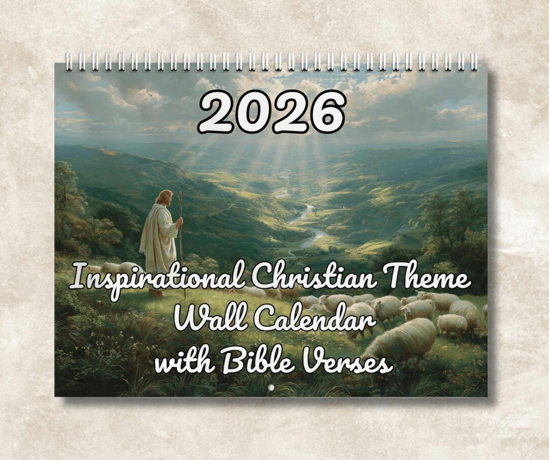 2026 Christian Theme Bible Verses Wall Calendar, Home Office Yearly ...