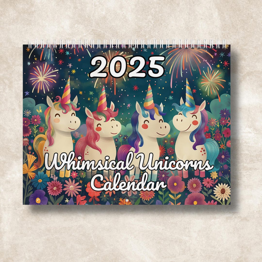 Funny Unicorns Wall Calendar, 2025 Cartoon Calendar, Pretty Unicorn ...