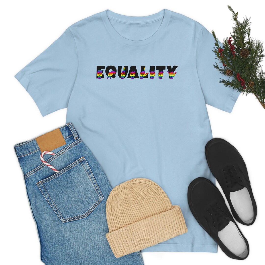 SIGN LANGUAGE EQUALITY Shirt Rainbow Sign Language T-shirt Gift for Her ...