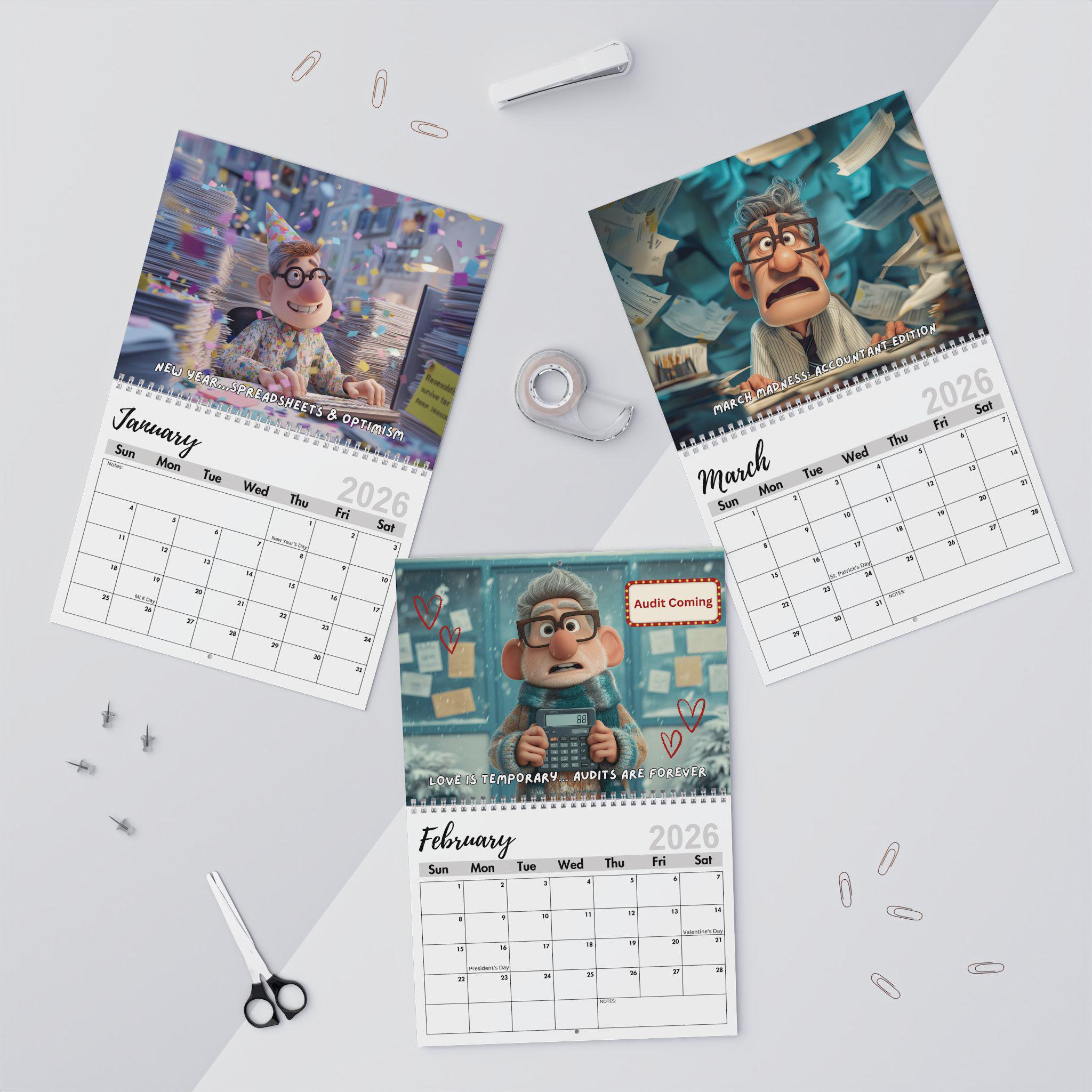 CUSTOM 2026 Funny Accountant Wall Calendar, CPA Analyst Yearly Planner ...
