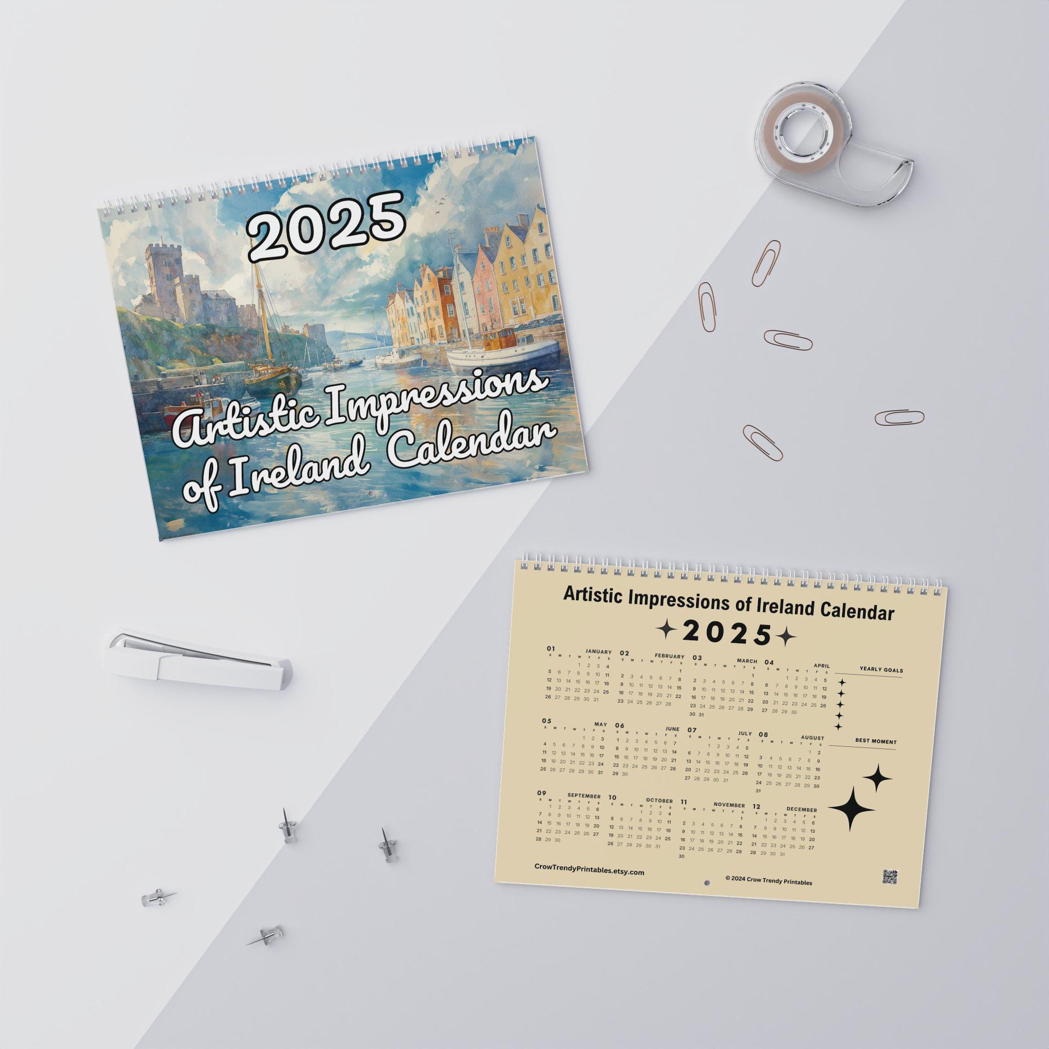 Artistic Ireland Wall Calendar 2025, Ireland Lover Gift, Holiday Gift ...