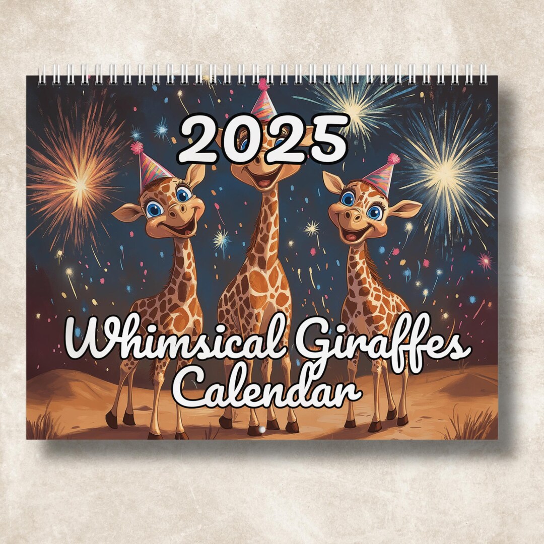 Funny Giraffes Wall Calendar, 2025 Wildlife Planner, Cartoon African ...