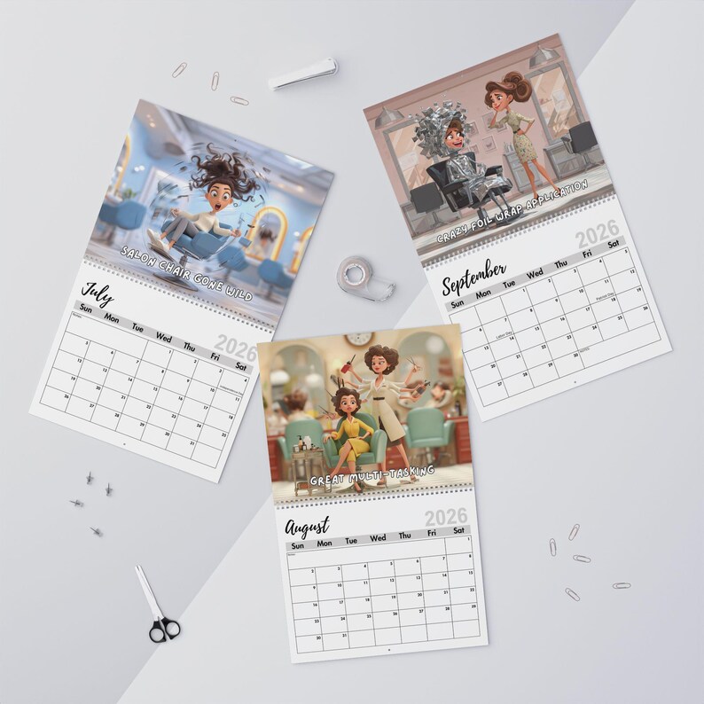 2026 Funny Hair Stylist Wall Calendar, Salon Yearly Planner, Beauty ...
