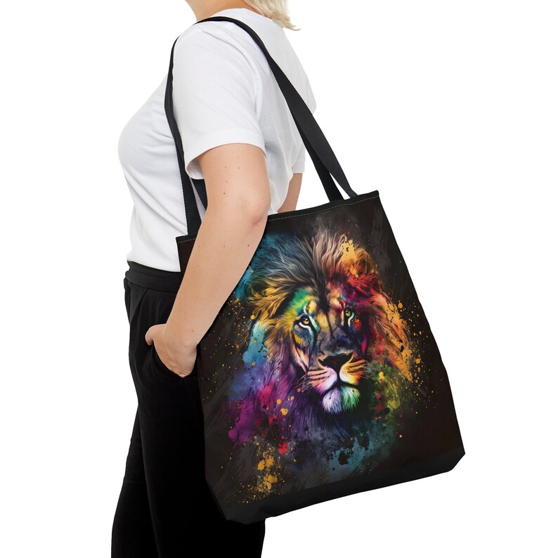 Rainbow Lion Tote Bag Neon Lion's Head Tote African Lion Bag Lion Gift ...