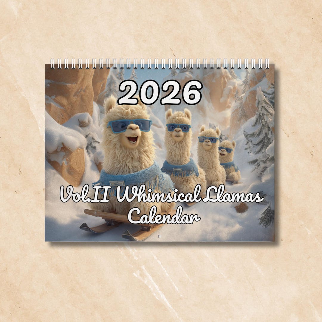 2026 Funny Llamas Calendar, Cute Llamas Art, Kids Room, Home Office ...