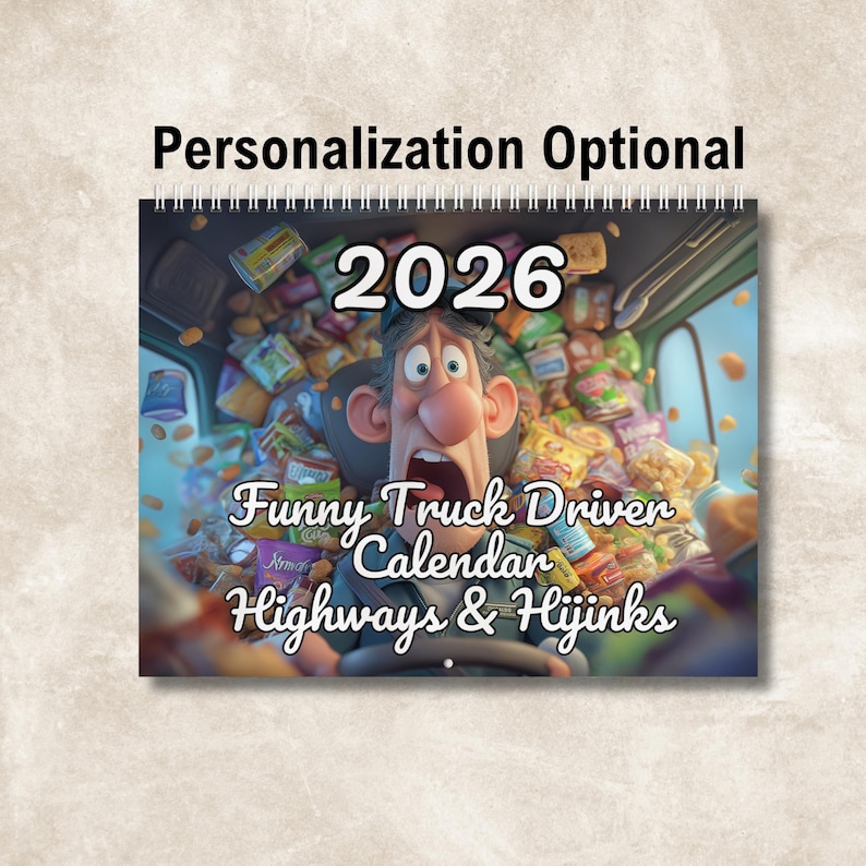 2026 Funny Truck Driver Wall Calendar, Truckers Yearly Planner ...
