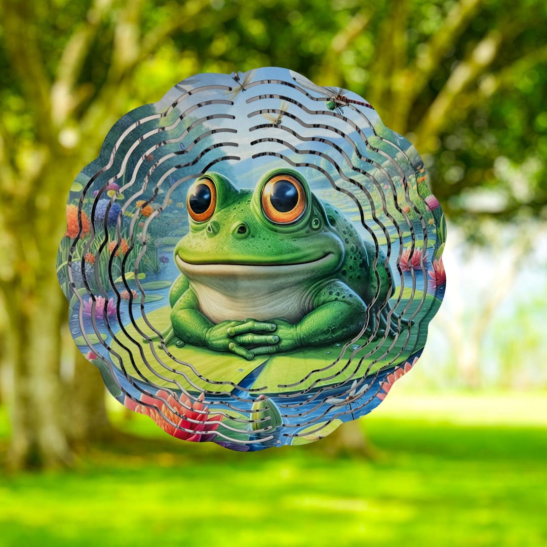 Frog Wind Spinner Frog Gifts Cute Frog Art Gift for Frog Lover Frog on ...