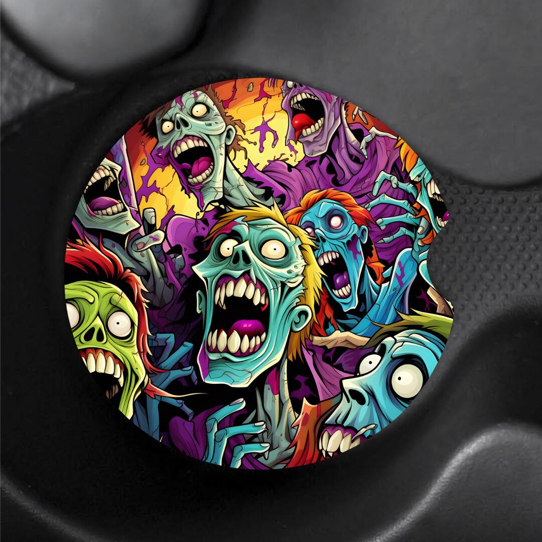 Zombie Car Coasters for Zombie Lover Gift ,zombie Car Accessories, Cool ...
