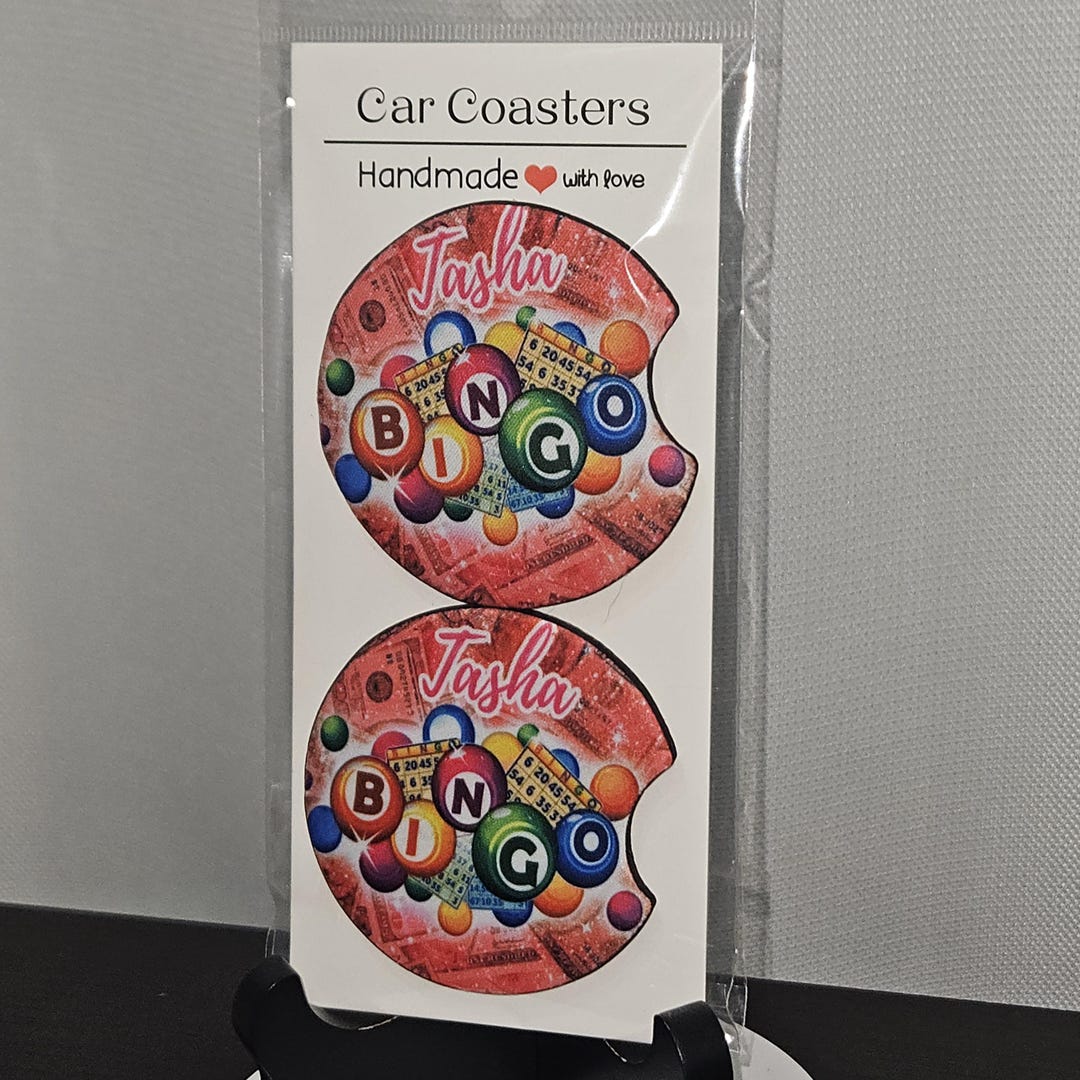 Bingo Car Accessories Bingo Car Coasters Bingo Gifts for Bingo Lover ...