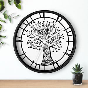 Large Tree of Life, Christmas Gift, Unique Wall Clock, Living Wall ...