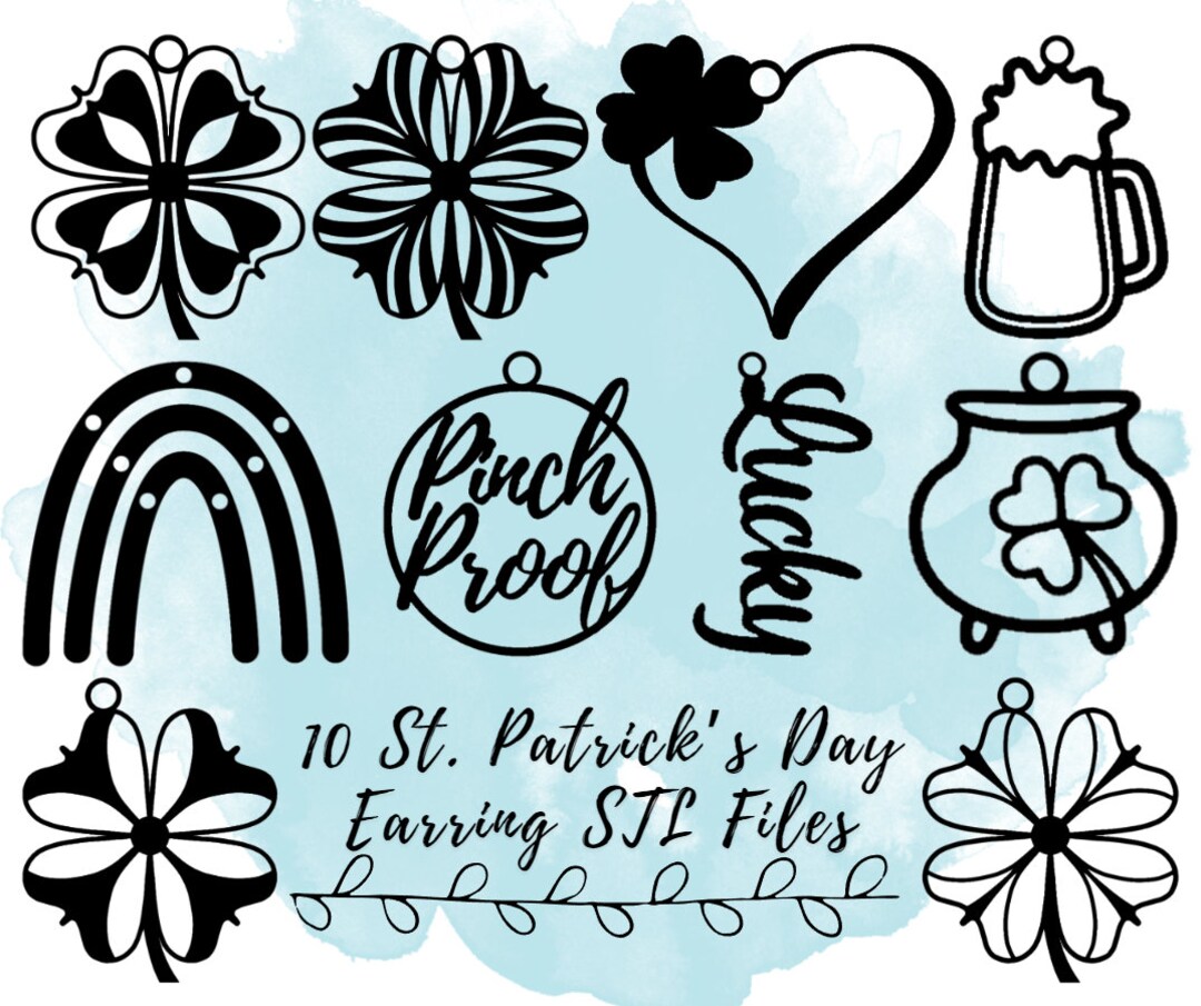 10 St. Patrick's Day Earring STL Files, St. Patrick's Day Necklace ...