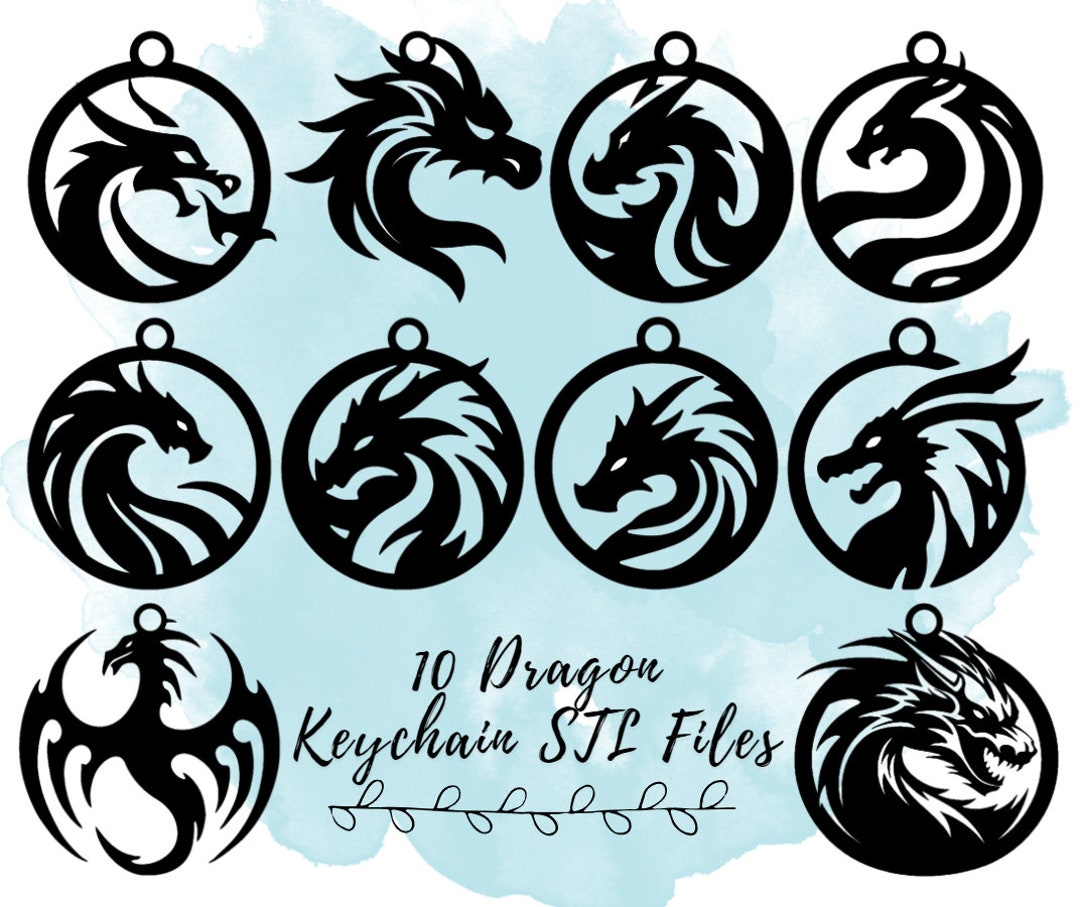 10 Dragon Keychain STL Files Pack, Dungeons and Dragons 3D Printer ...