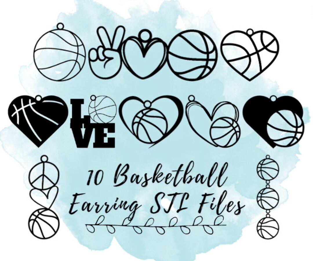 10 Basketball Earring STL Files Bundle - DIY 3d-printable Jewelry ...