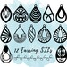 12 Earring STL Files, Teardrop Earring STL Files, Dangle Earring STL ...