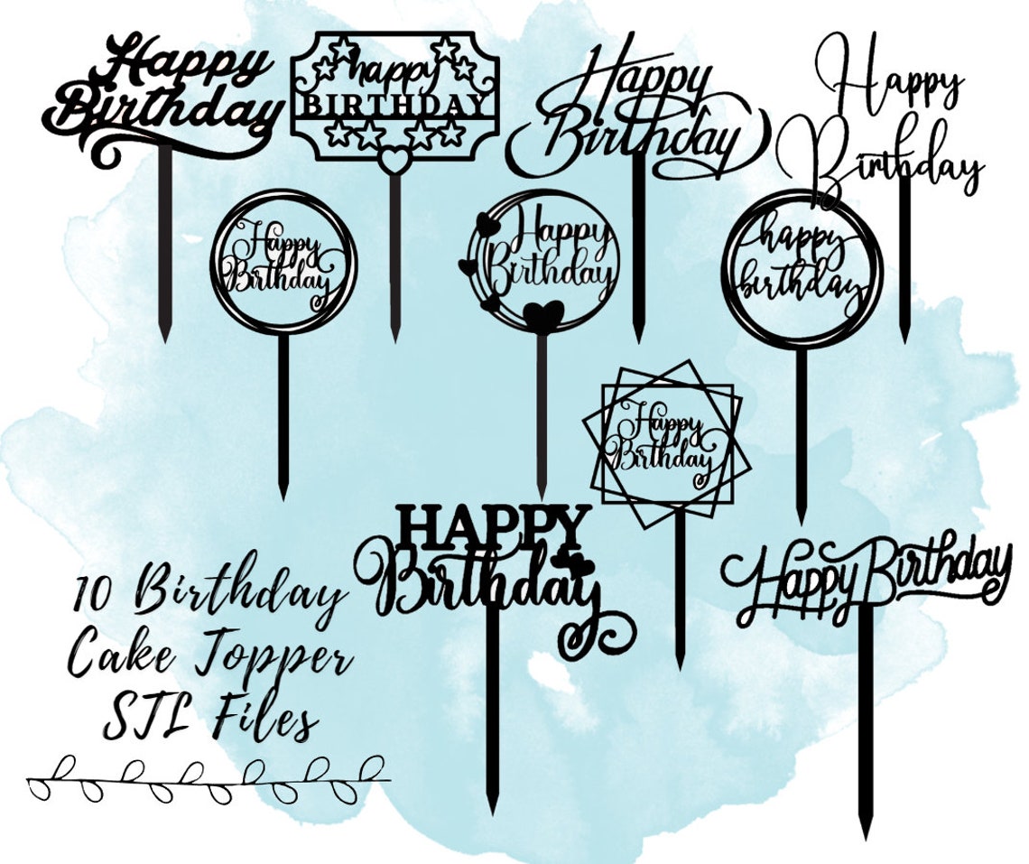 10 Birthday Cake Topper STL Files, 3D Print Models for Bakers, 3D Print ...