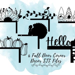 6 Fall Door Corner Decoration STL Files, Thanksgiving Decoration STL ...