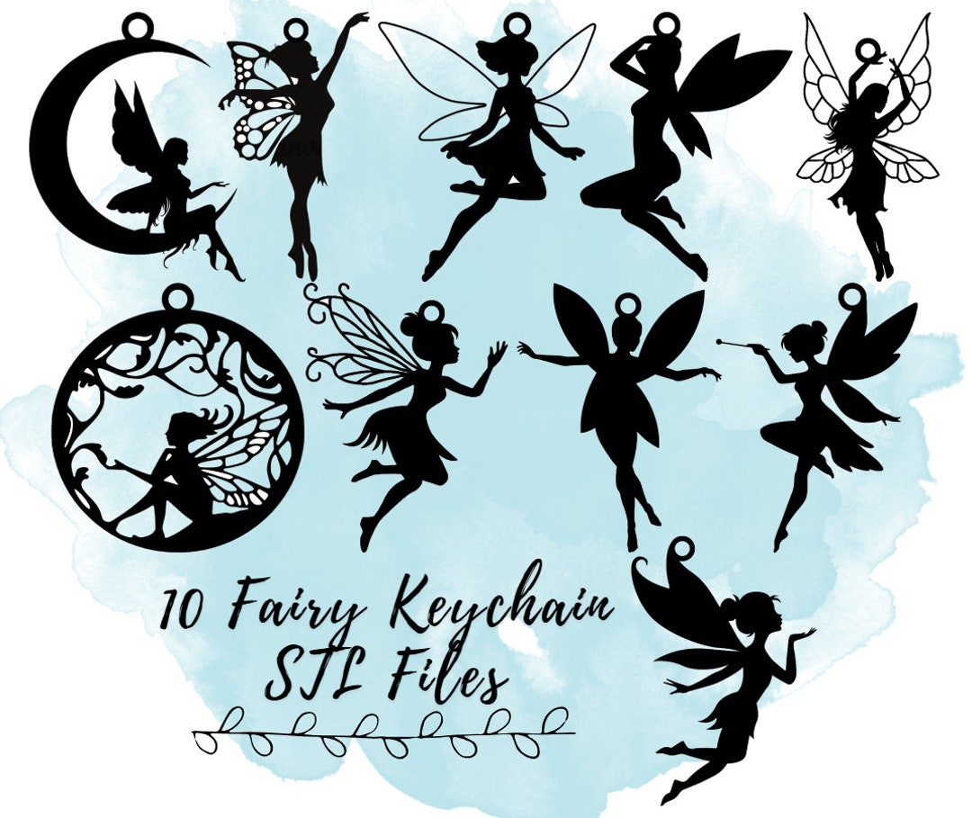 10 Fairy Keychain STL Files Pack, Fairy 3D Printer Files, Fae STL Files ...