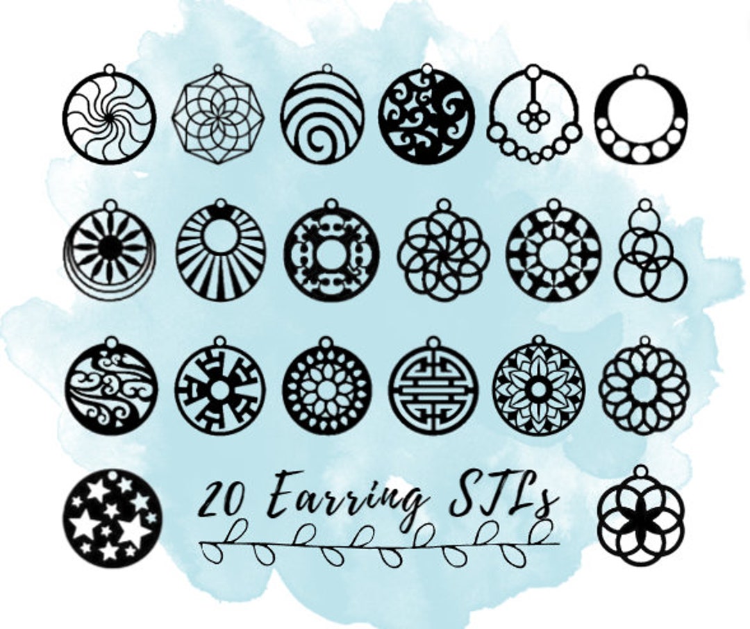 20 Earring STL Files, 3D Printing Models for Dangle Earrings, 3D ...