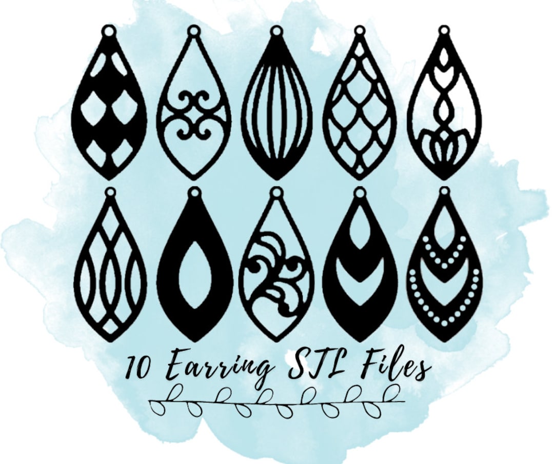 10 Teardrop Earring STL Files, Dangle Earring STL Files, Necklace ...