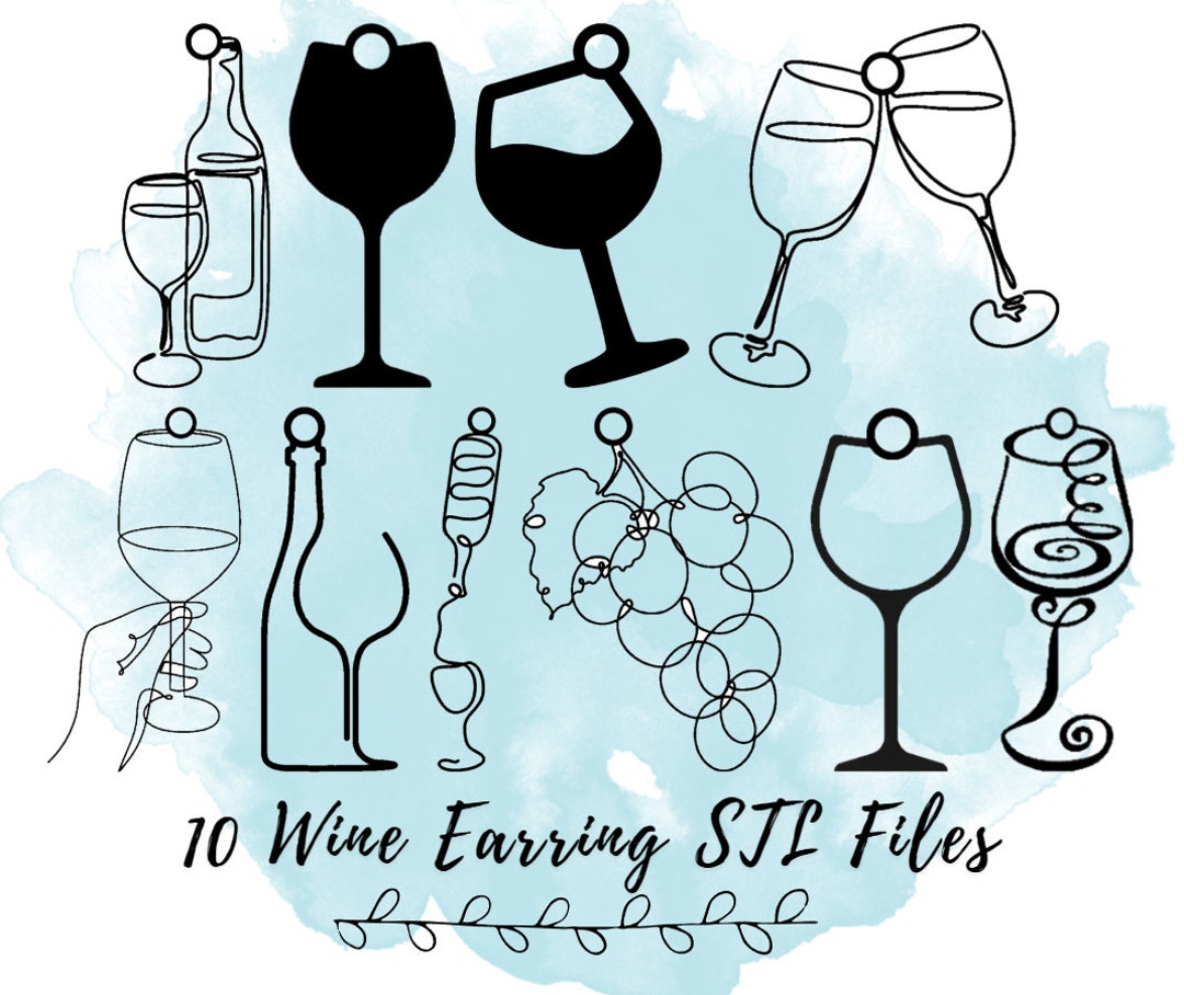 10 Wine Earring STL Files Pack, 3D Print Model for Wine Earrings ...