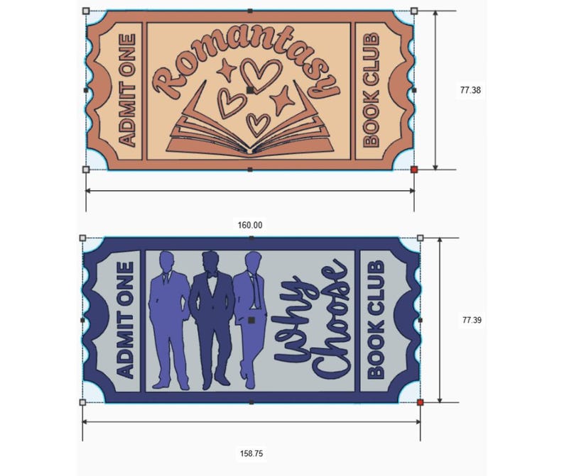9 Trope Book Club Tickets STL Files 12 Mm Thick, Bookish Decor STL File ...