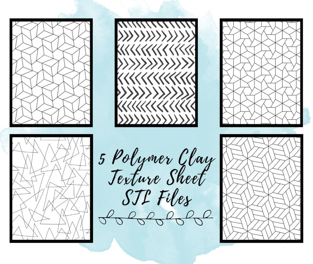 5 Polymer Clay Texture Sheet STL Files for 3D Printers, 3D Models for ...