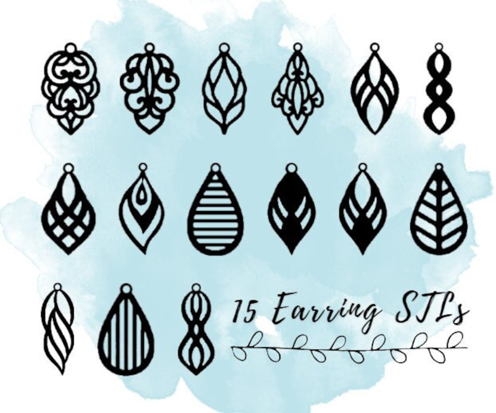 65 Earring STL Files Jumbo Pack, Dangle Earring STL Files, 3D Printing ...