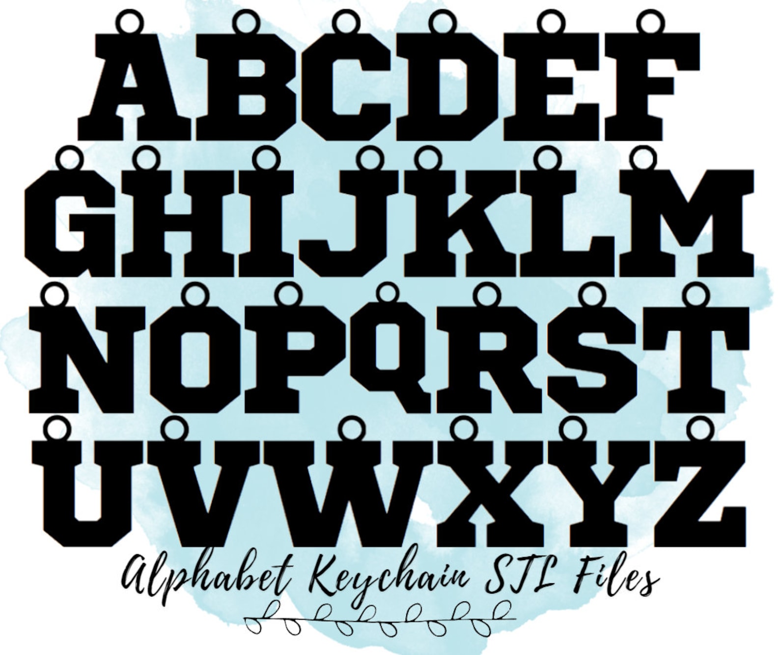 26 Alphabet Keychain STL Files, 3D Print Models for Small Business ...