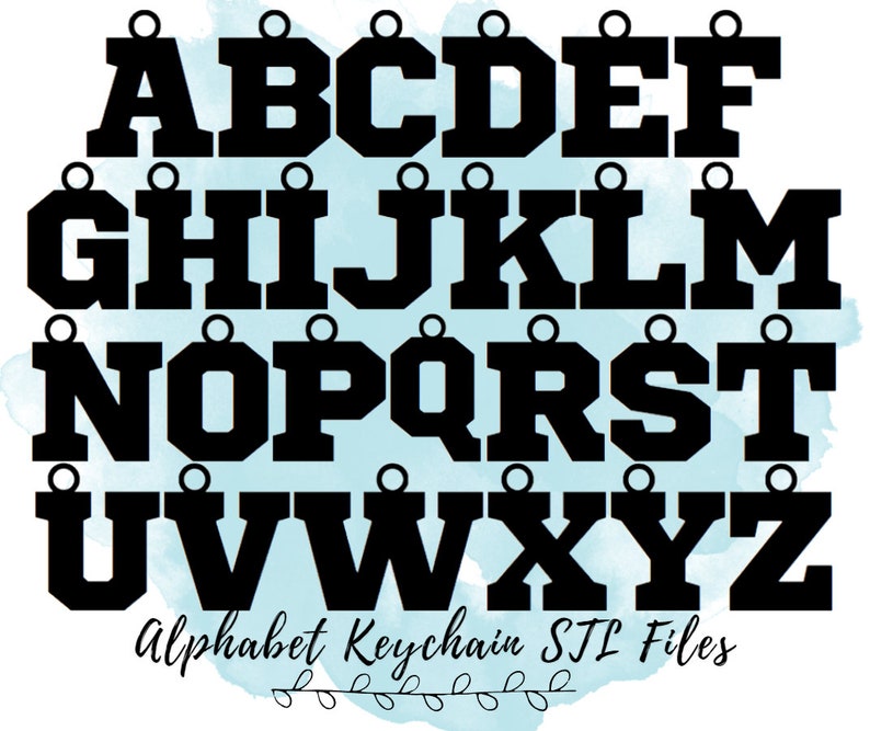 26 Alphabet Keychain STL Files, 3D Print Models for Small Business ...