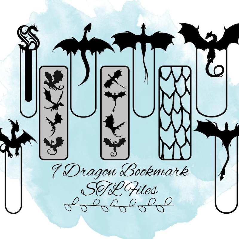 Dragon Bookmark Stl File - Etsy
