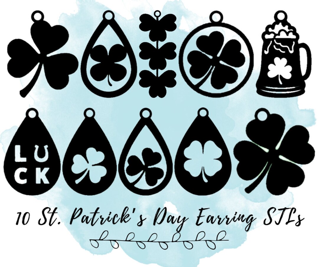 10 St. Patrick's Day Earring STL Files, St. Patrick's Day Necklace ...