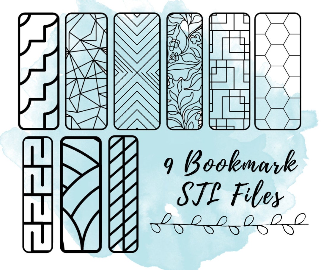 9 Bookmark STL Printing Files, Bookmark STL File for 3D Printers, 3D ...