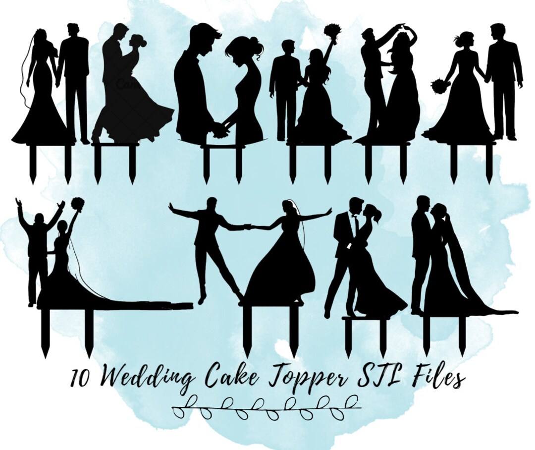 10 Wedding Cake Topper STL Files, 3D Print Models for Bakers, 3D Print ...