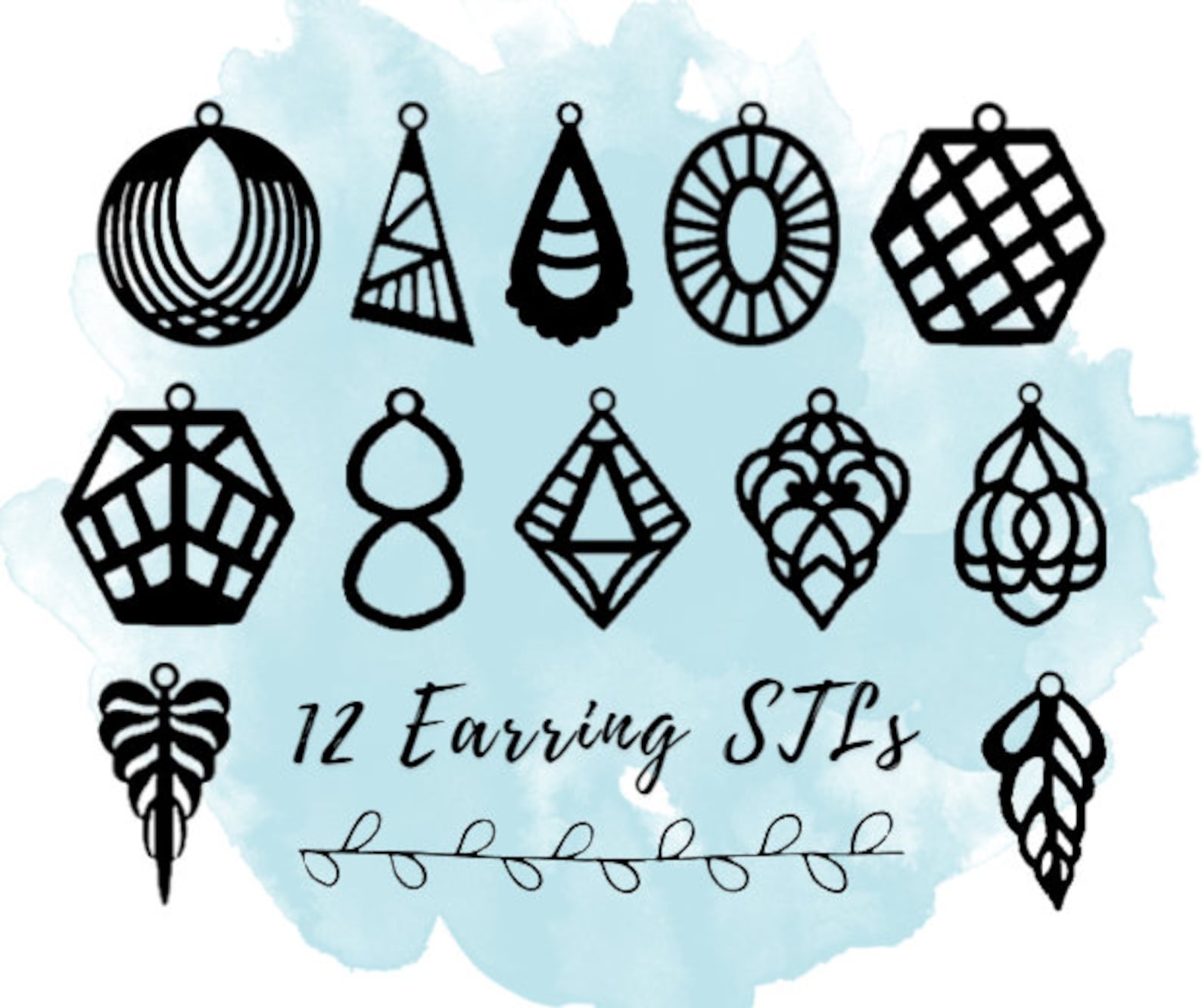12 Earring Pairs STL Printing Files Pack Printable 3D - Etsy