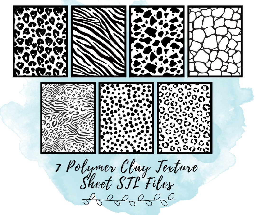 7 Polymer Clay Texture Sheet STL Files for 3D Printers, 3D Models for ...