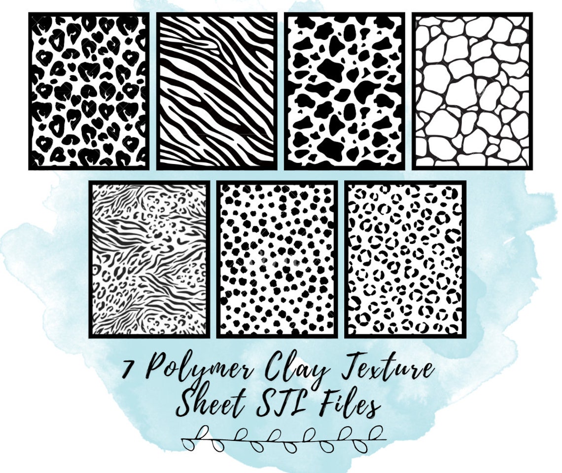 7 Polymer Clay Texture Sheet STL Files for 3D Printers, 3D Models for ...