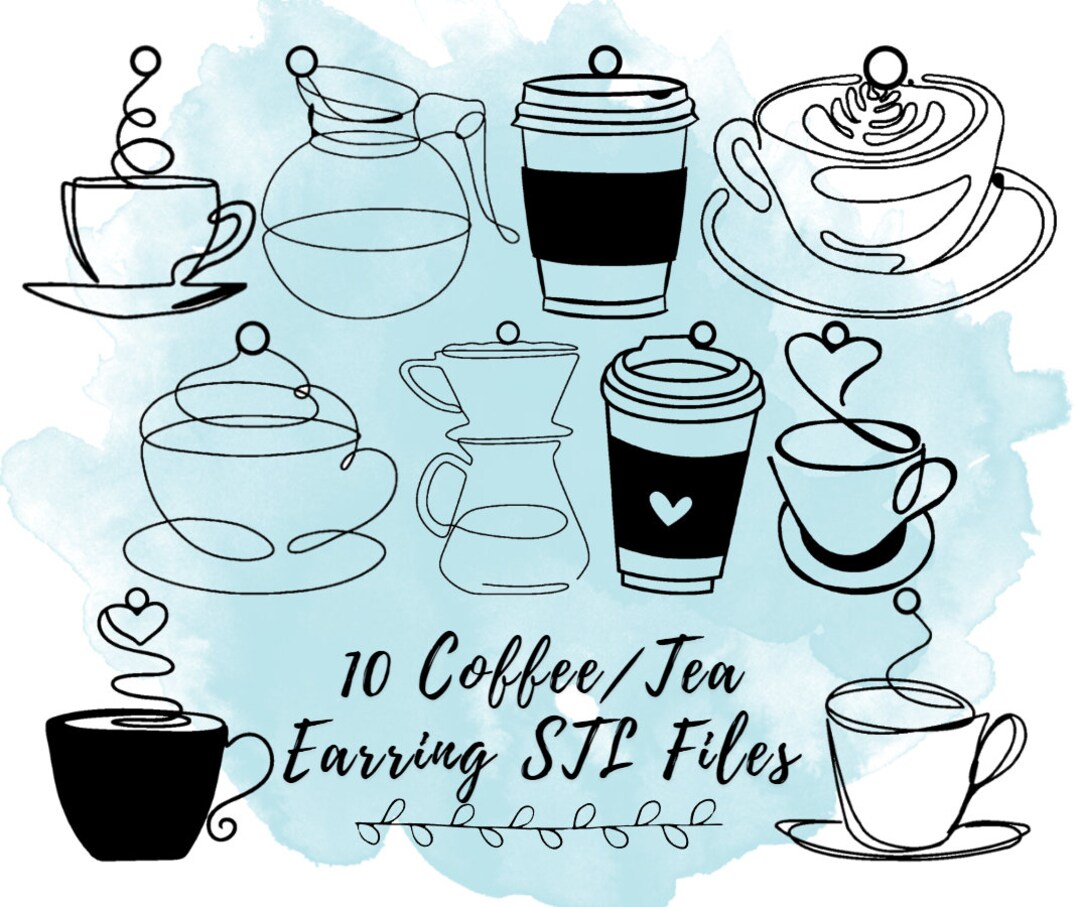 10 Coffee Earring STL Files, Coffee Theme Earring 3D Print Models ...