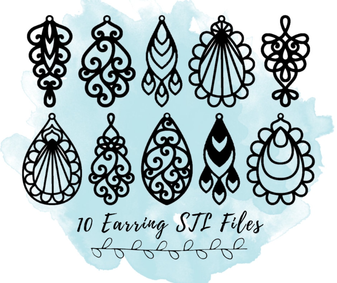 10 Earring Pairs STL Printing Files Pack Printable 3D - Etsy