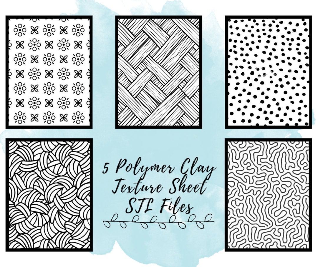 5 Polymer Clay Texture Sheet STL Files for 3D Printers, 3D Models for ...