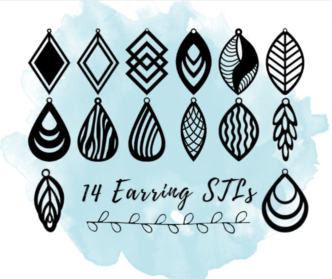 14 Earring Pairs STL Printing Files Pack | Printable 3D Printed ...