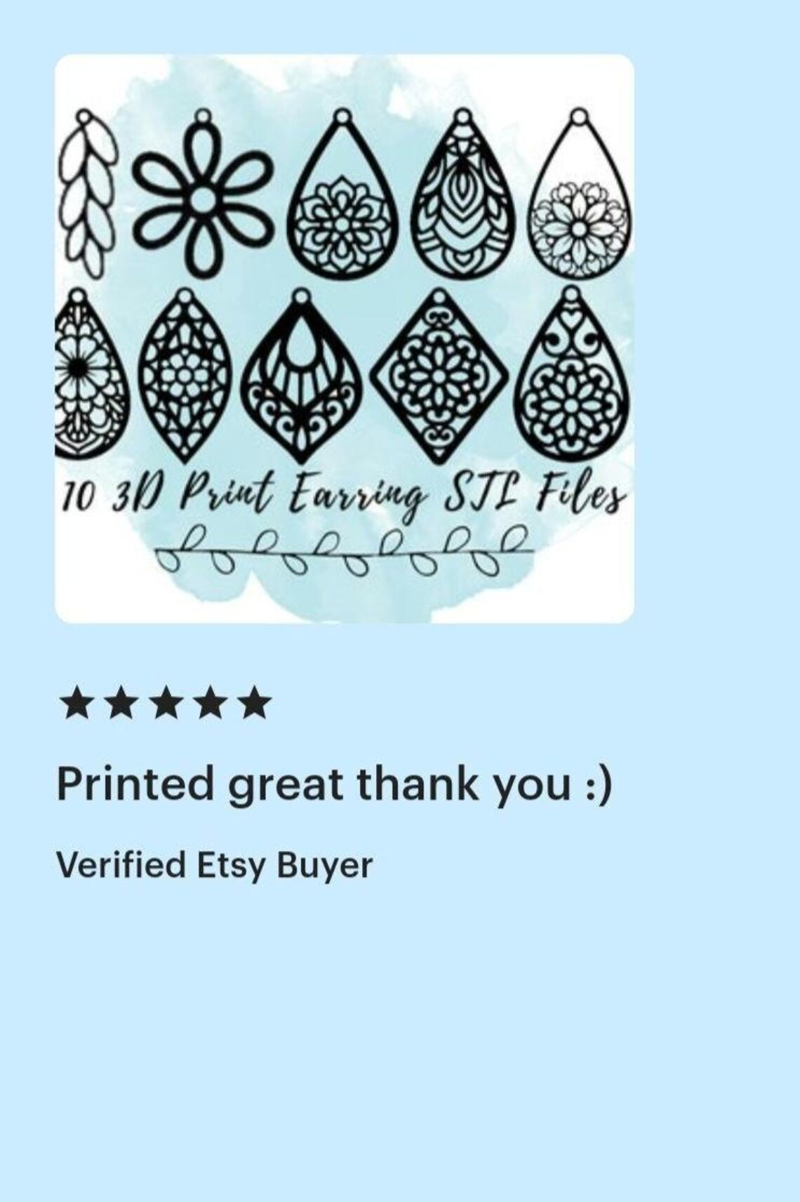 10 Earring STL Files, Teardrop Earring 3D Print Models, Dangle Earring ...